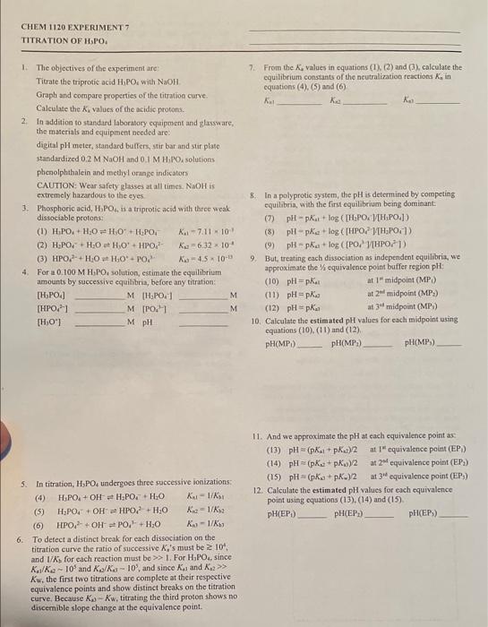 CHEM 1120 EXPERIMENT 7 TITRATION OF HOPO. 7. From the | Chegg.com