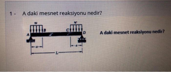 Solved A daki mesnet reaksiyonu nedir? D A daki mesnet | Chegg.com