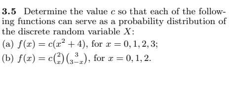 Solved 3.1 Classify the following random variables as dis- | Chegg.com