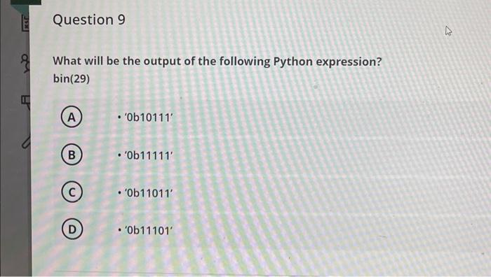 Solved What will be the output of the following Python | Chegg.com