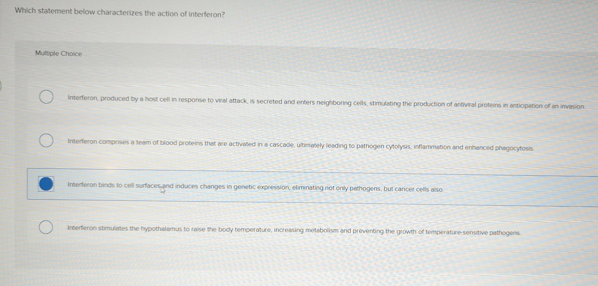 Solved Which statement below characterizes the action of | Chegg.com
