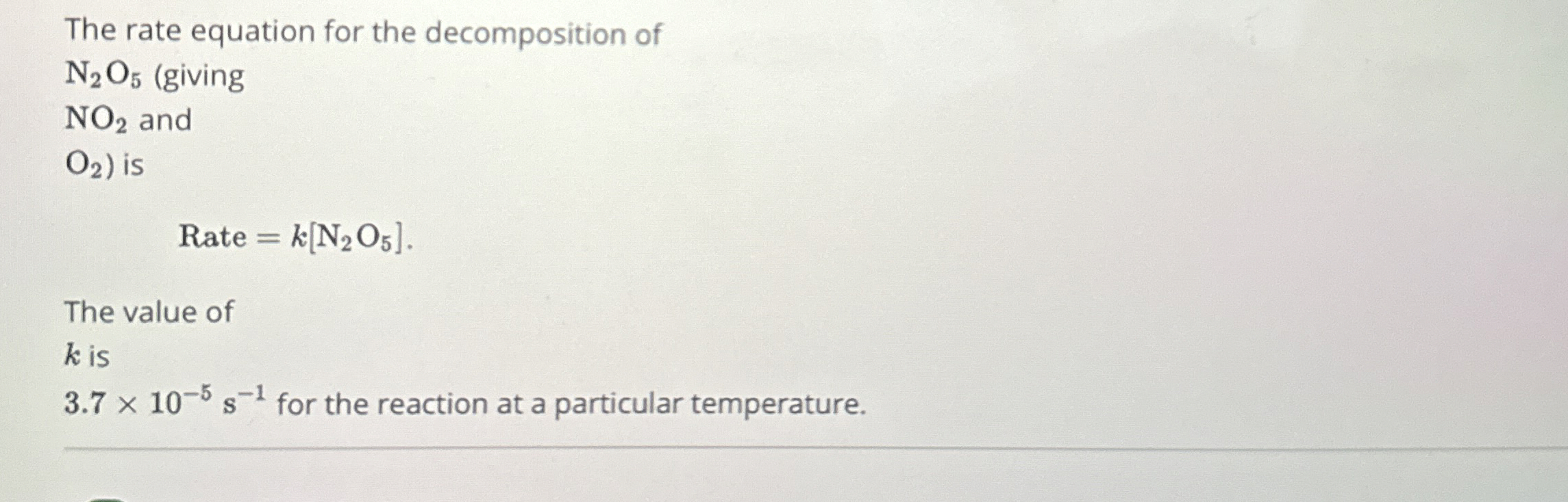 The rate equation for the decomposition ofNO2 | Chegg.com