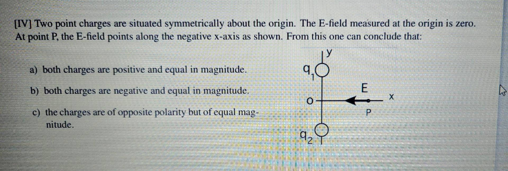Solved [IV] Two point charges are situated symmetrically | Chegg.com
