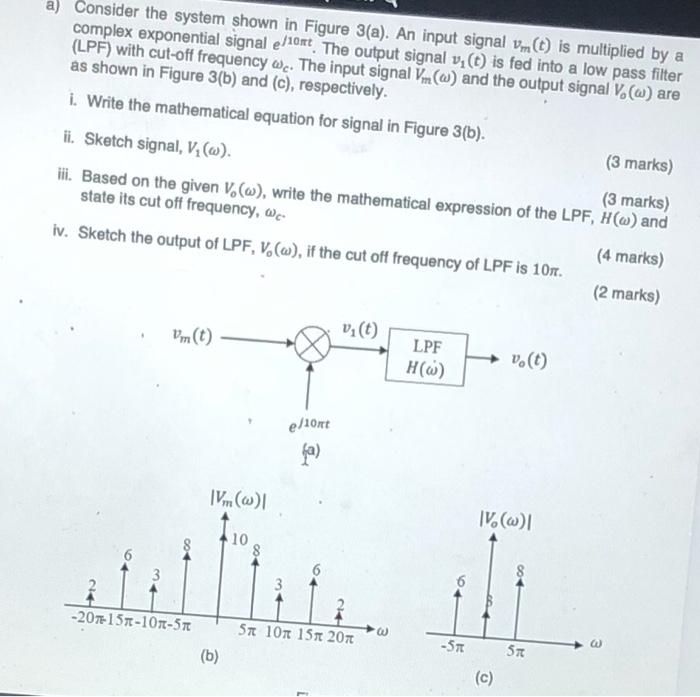 Solved a) Consider the system shown in Figure 3(a). An input | Chegg.com