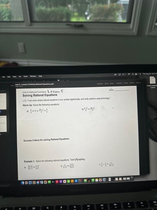 Solved Solving Rational Equations Warm Up: Solve the | Chegg.com