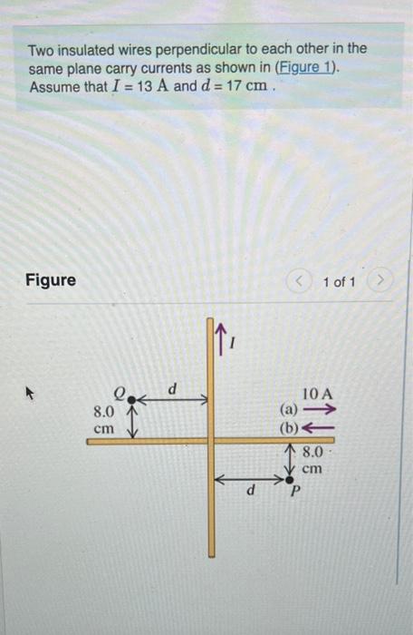 Solved Two insulated wires perpendicular to each other in | Chegg.com