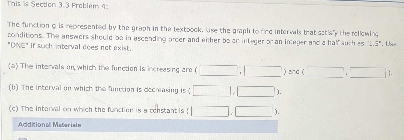 This is Section 3.3 ﻿Problem 4:The function g ﻿is | Chegg.com