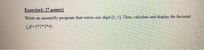 Solved Exercisel 7 Points Write An Assembly Program That 