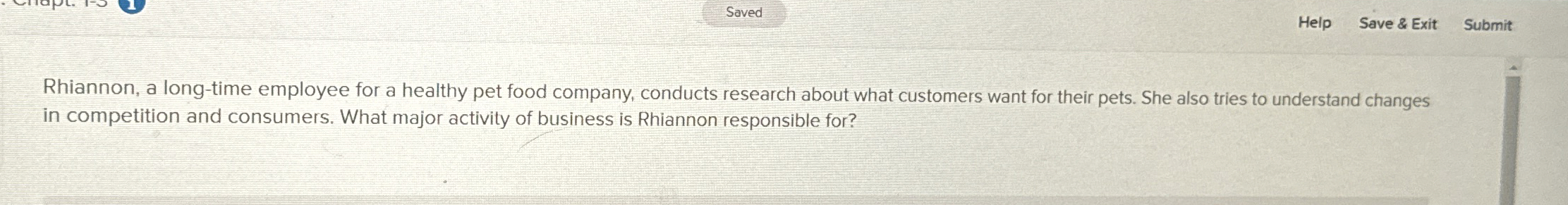 Solved SavedHelpSave & ExitSubmitRhiannon, a long-time | Chegg.com