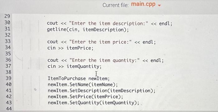 Solved Expected output ends with c - Change item quantity | Chegg.com