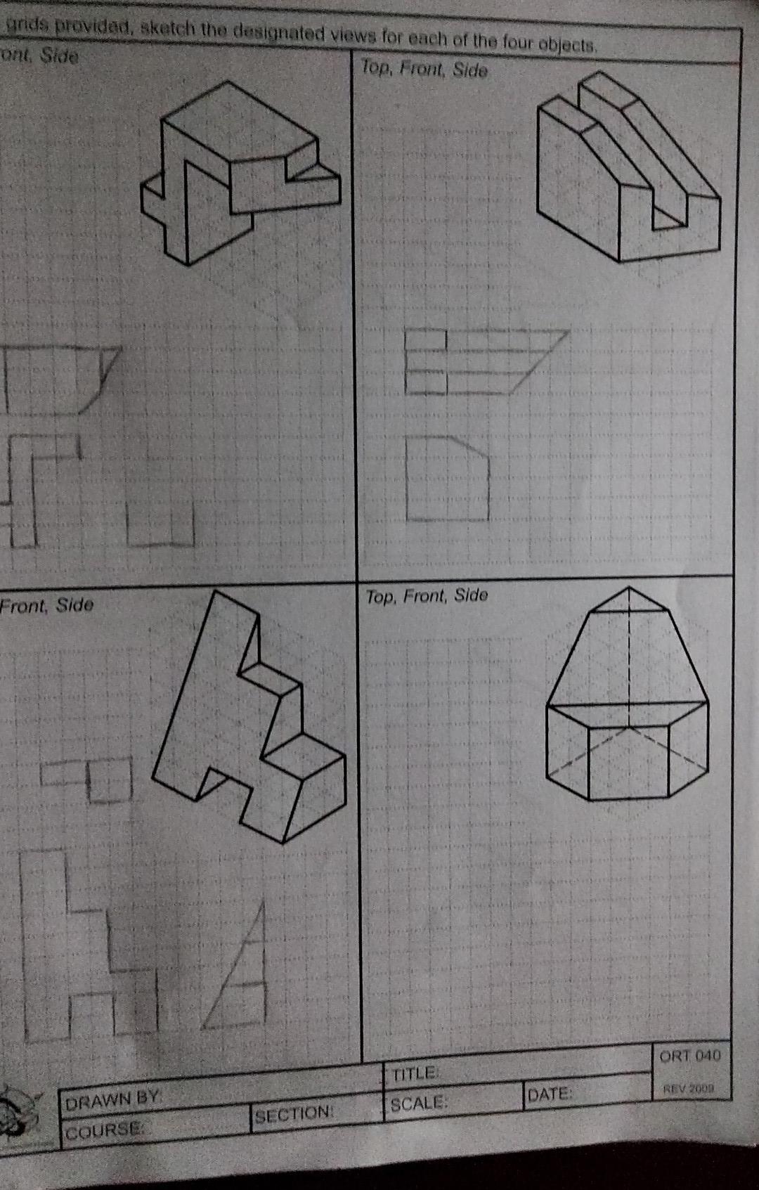 Solved I am not sure how to draw the inclined and Ooblique | Chegg.com