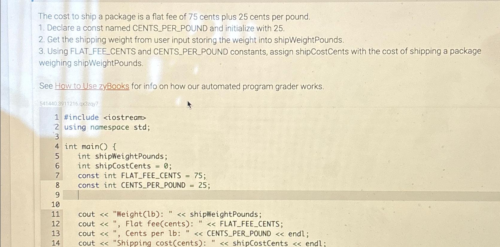 Solved The cost to ship a package is a flat fee of 75 ﻿cents | Chegg.com