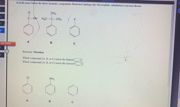 Solved In both series below the three aromatic compounds | Chegg.com
