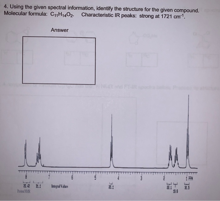 Solved 4. Using the given spectral information, identify the | Chegg.com