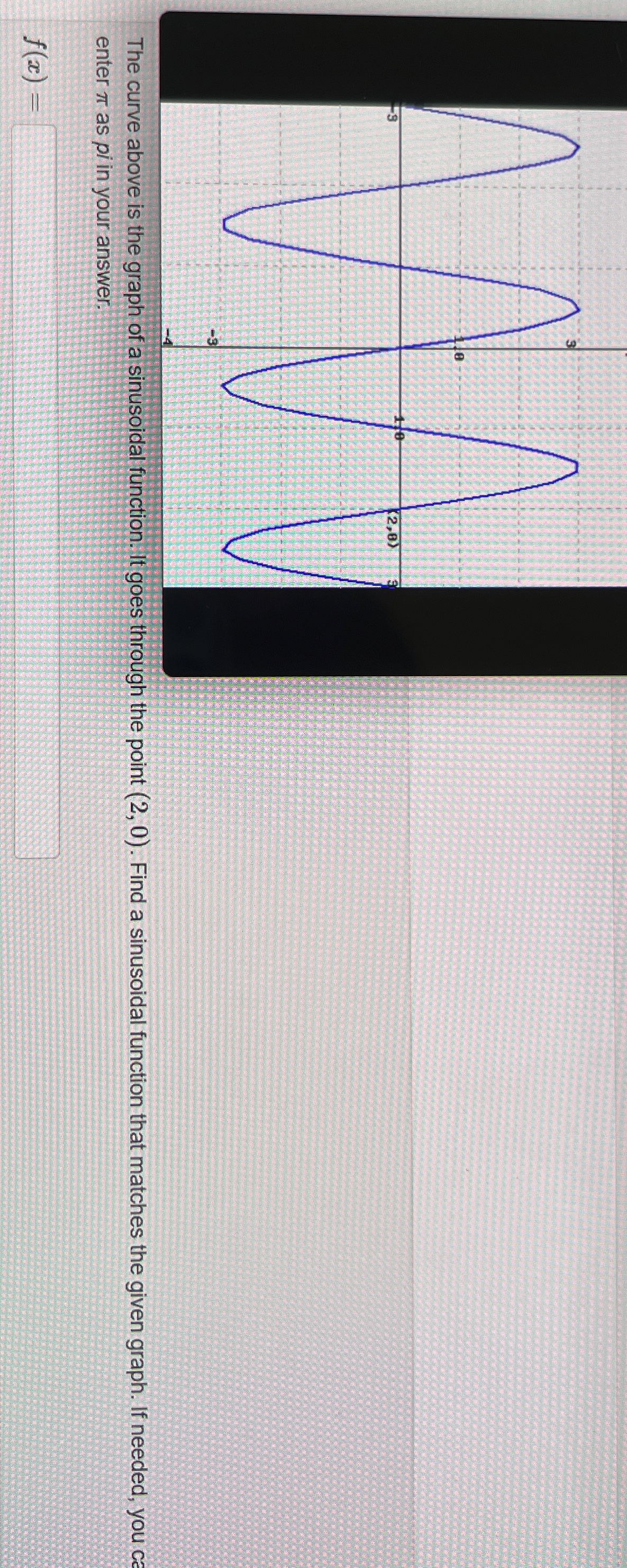 Solved The curve above is the graph of a sinusoidal | Chegg.com