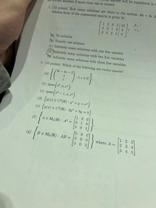 Solved 1. (10 points) How many solutions are there to the | Chegg.com