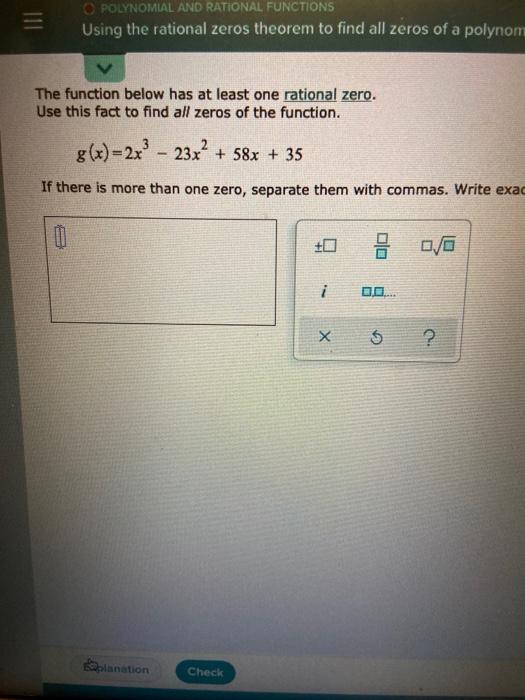 Solved III O POLYNOMIAL AND RATIONAL FUNCTIONS Using the | Chegg.com
