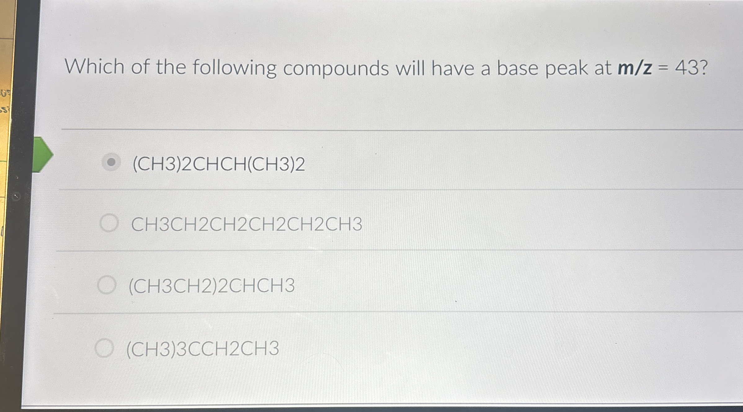 Solved Which of the following compounds will have a base | Chegg.com