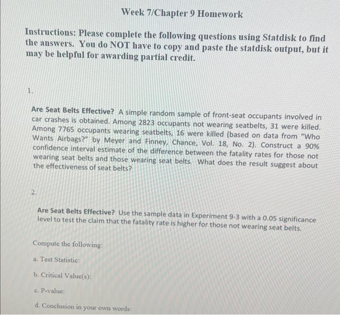 Solved Week 7/Chapter 9 Homework Instructions: Please | Chegg.com