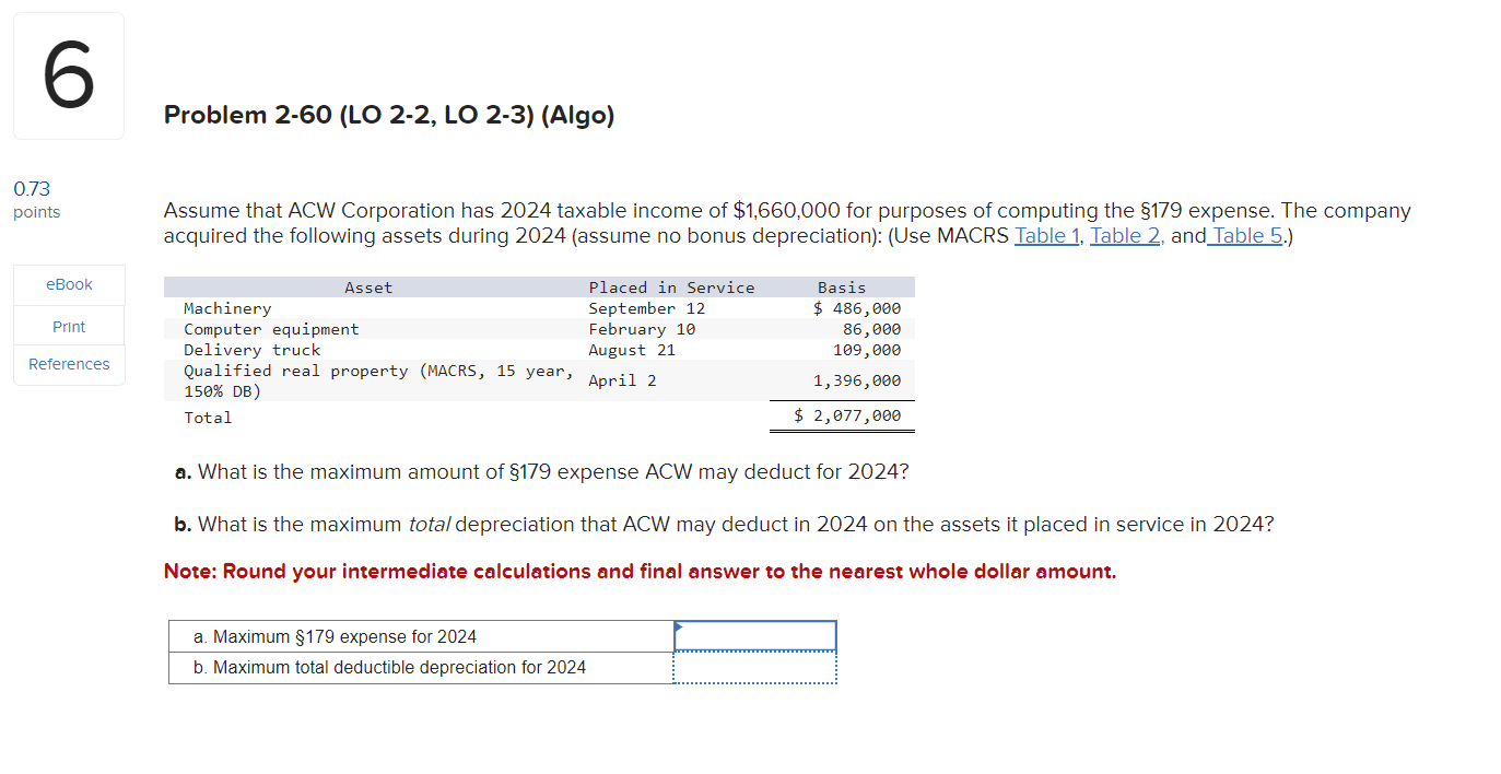 Solved Problem 2-60 (LO 2-2, ﻿LO 2-3) (Algo)Assume that ACW | Chegg.com