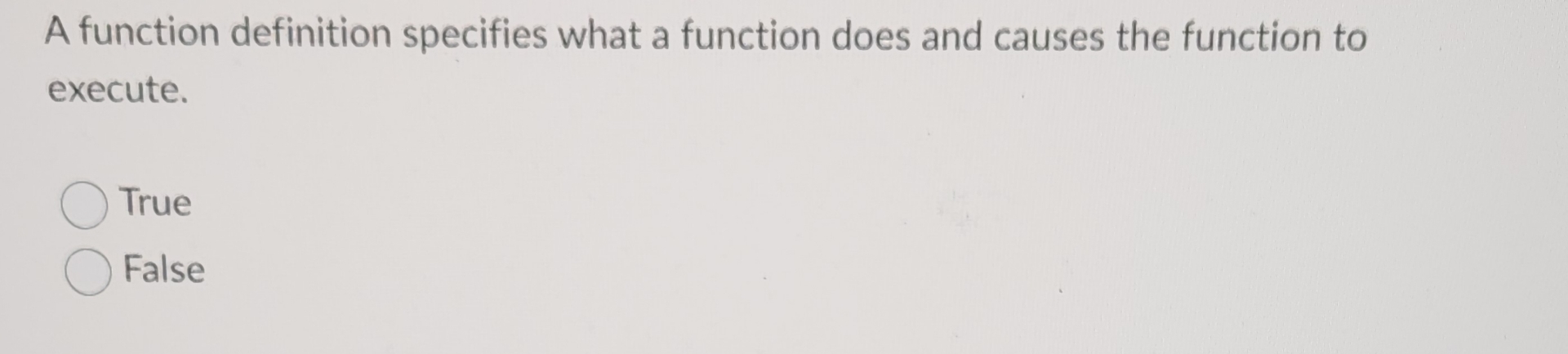 Solved A function definition specifies what a function does | Chegg.com
