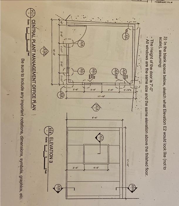 Solved 3) In the blank space below, sketch what Elevation E2 | Chegg.com