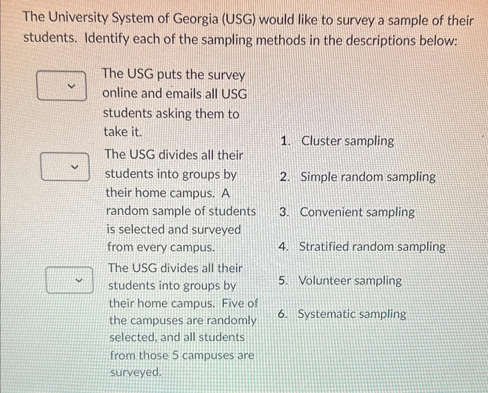 Solved The University System of Georgia (USG) ﻿would like to | Chegg.com