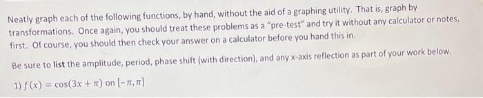 Solved Neatly graph each of the following functions, by | Chegg.com