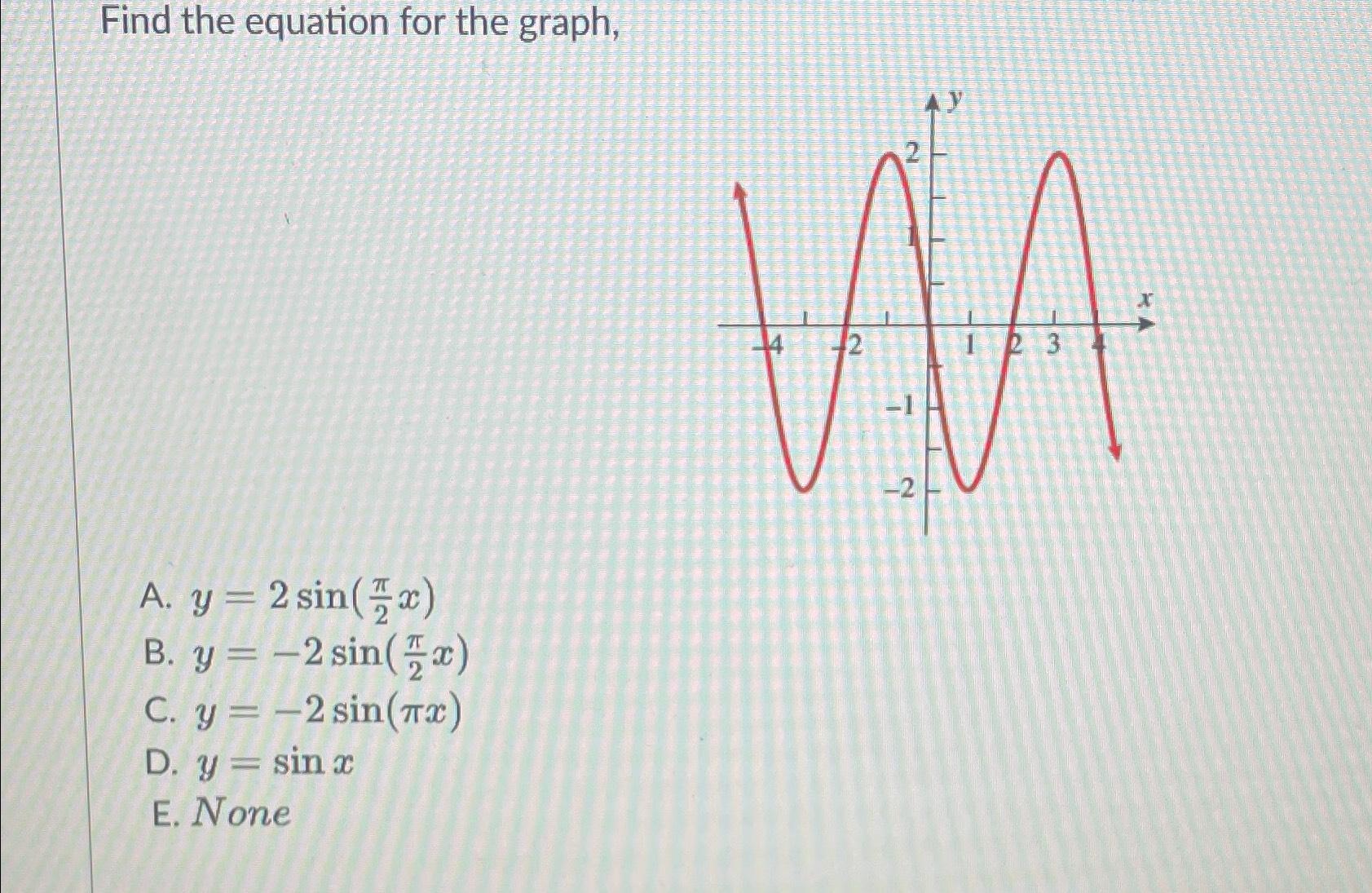 Solved Find the equation for the | Chegg.com