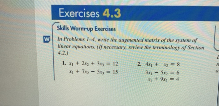 Solved Exercises 4.3 w Skills Warm-up Exercises In Problems | Chegg.com