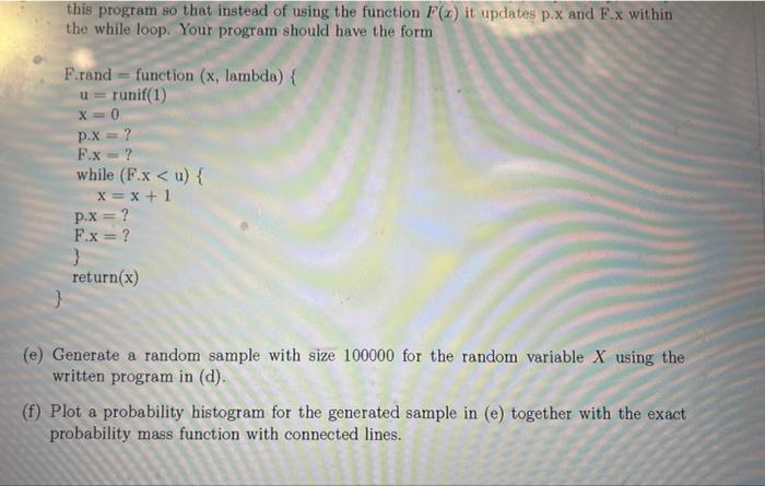 Solved and p(x)=P(X=x) (a) Show that the probability | Chegg.com