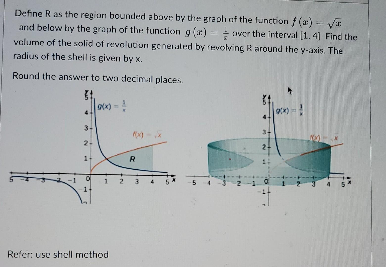 Solved Define R as the region bounded above by the graph of | Chegg.com
