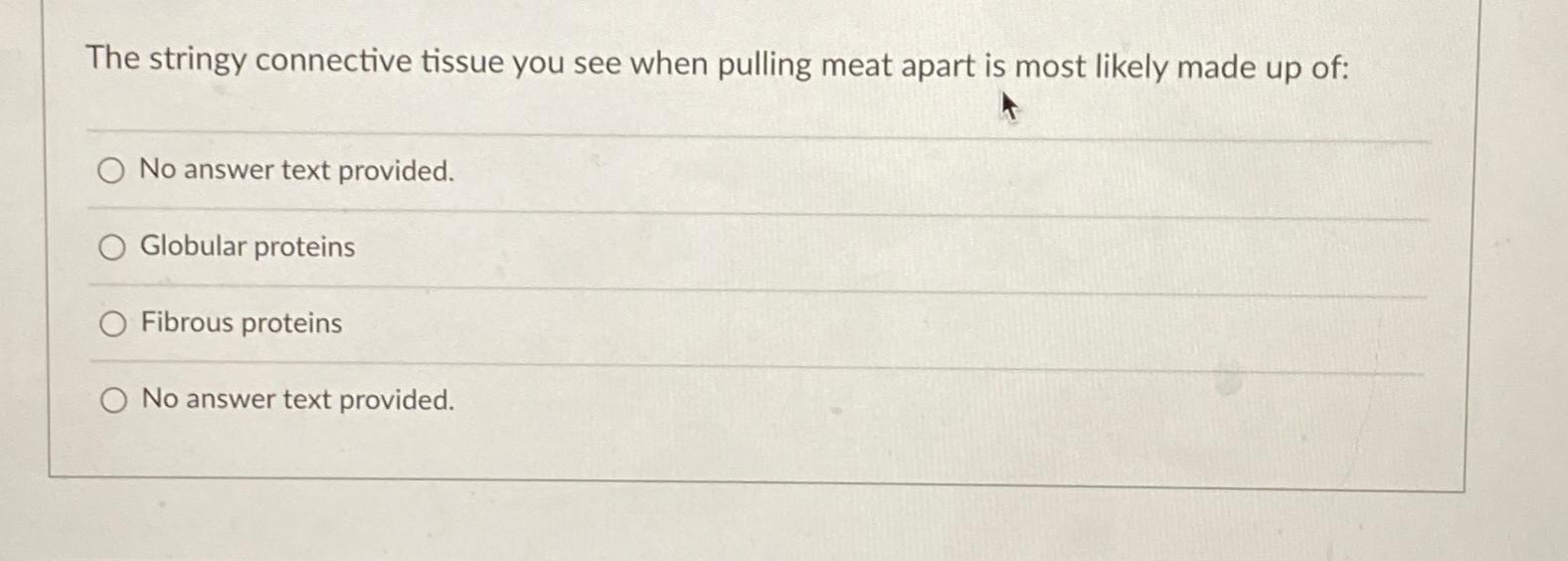 Solved The stringy connective tissue you see when pulling | Chegg.com