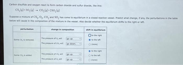 Solved Carbon disulfide and oxygen react to form carbon | Chegg.com