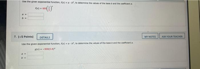 Solved Use the given exponential function, 10) - ". to | Chegg.com