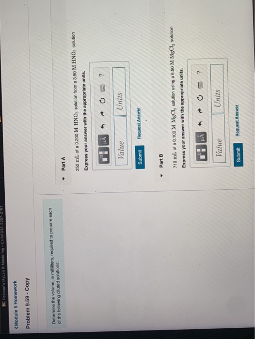 Solved Pearson's MyLab & Mastering - CHM1033-2207-218 | Chegg.com