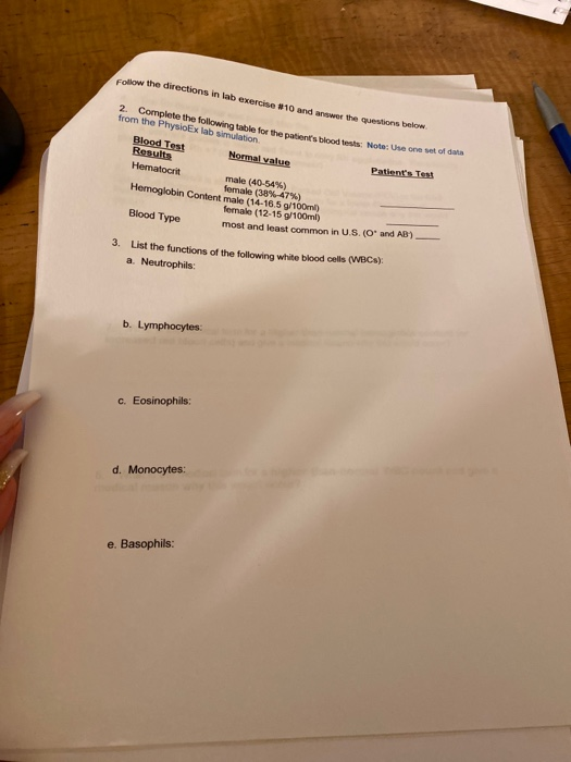 Solved Follow the directions in lab exercise #10 and answer | Chegg.com