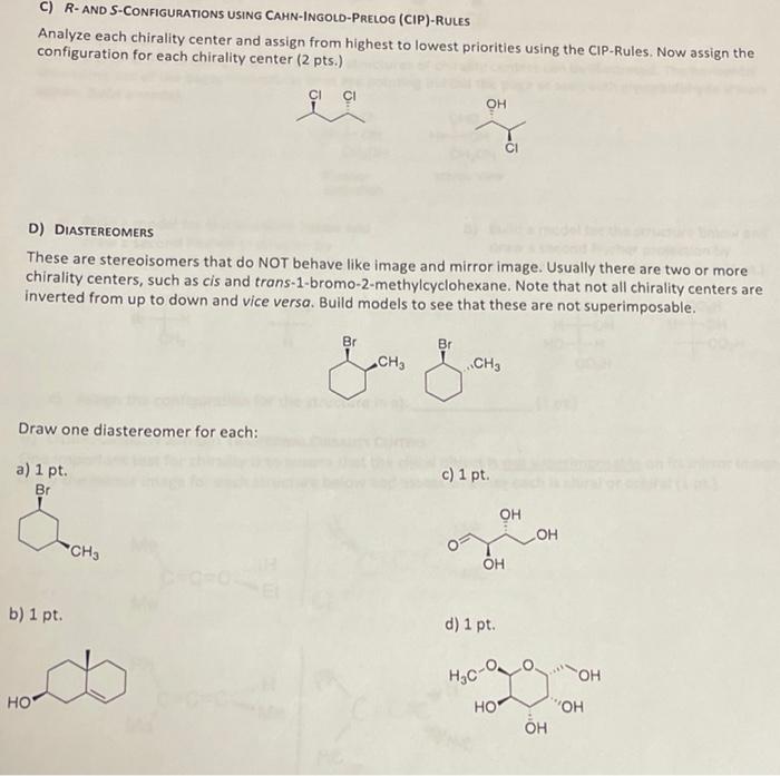 Solved C) R- AND S-CONFIGURATIONS USING CAHN-INGOLD-PRELOG | Chegg.com