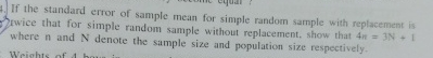 Solved If the standard error of sample mean for simple | Chegg.com