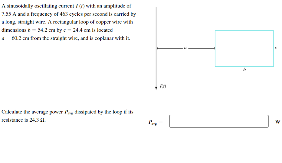 Solved A sinusoidally oscillating current I(t) ﻿with an | Chegg.com