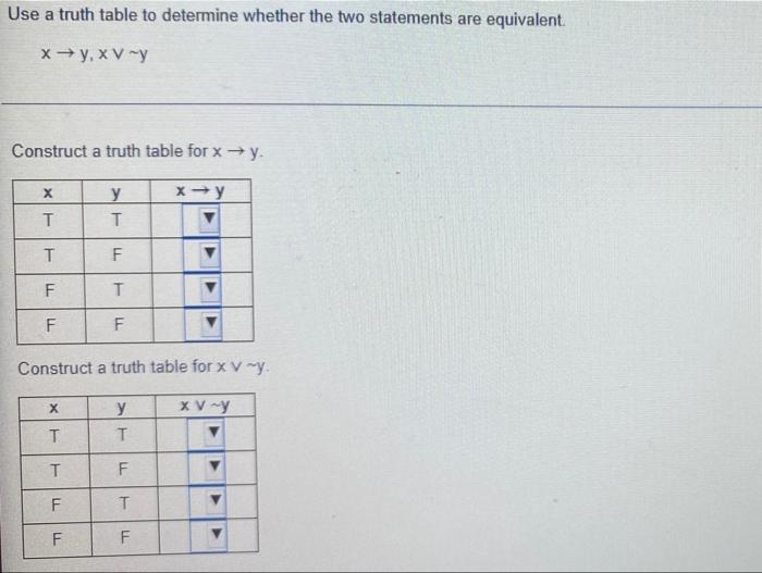 Solved Use a truth table to determine whether the two | Chegg.com