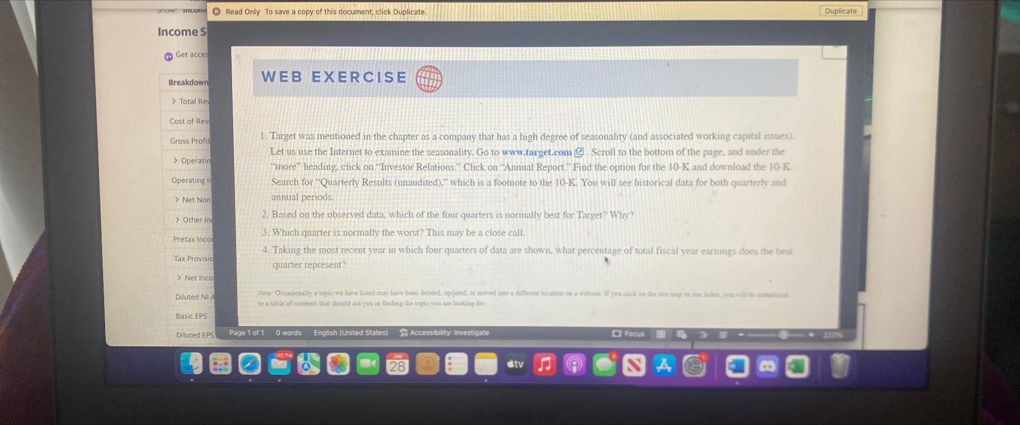 Solved Read Only To save a copy of this document, click | Chegg.com