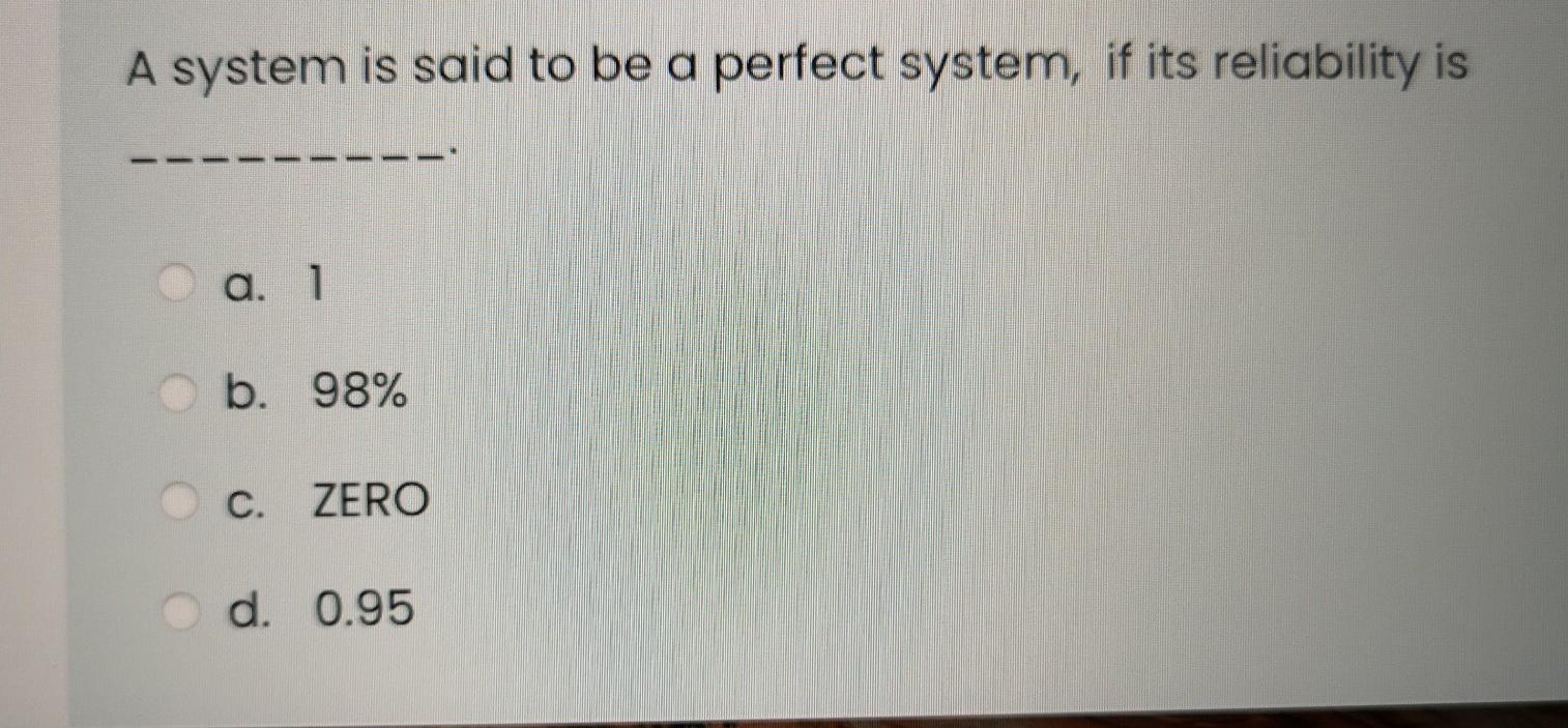 Solved A system is said to be a perfect system, if its | Chegg.com