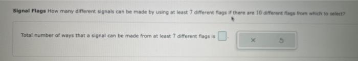 Solved Signal Flags How many different signals can be made | Chegg.com