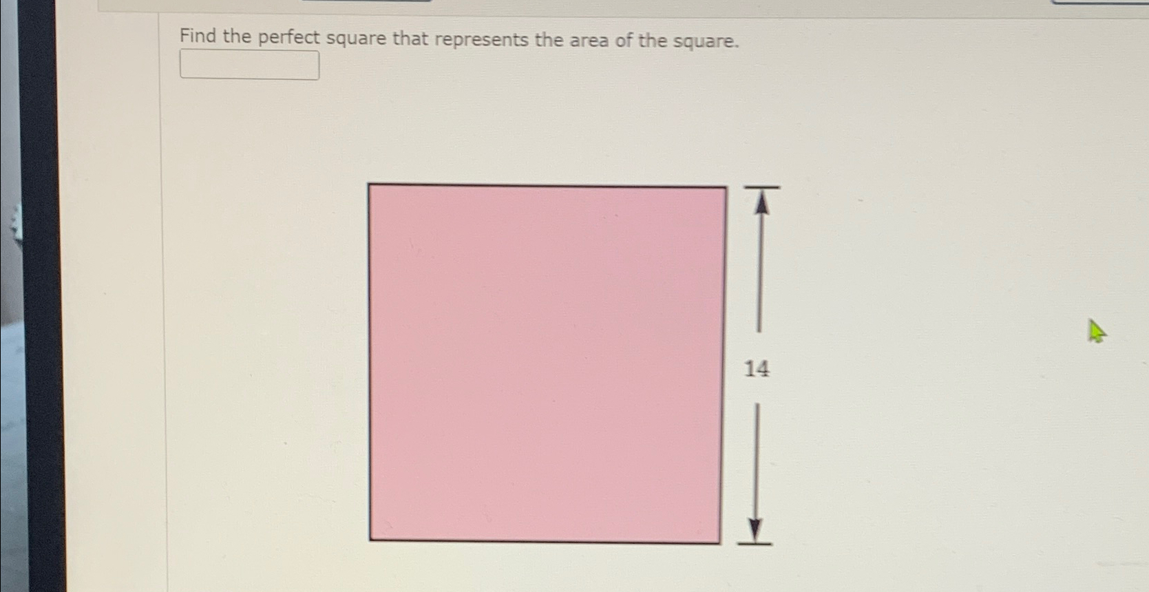Solved Find the perfect square that represents the area of | Chegg.com