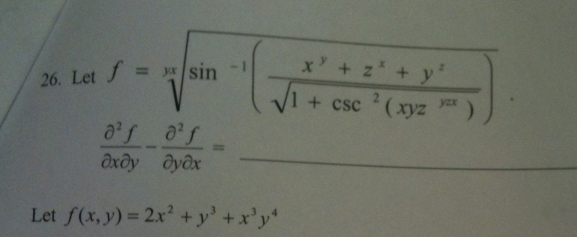 Solved Let Let f(x,y) = 2x2 + y3 + x3y4 | Chegg.com