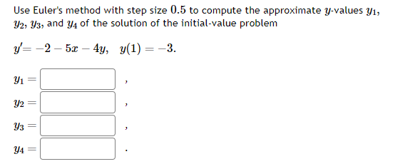 Solved Use Euler's method with step size 0.5 ﻿to compute the | Chegg.com