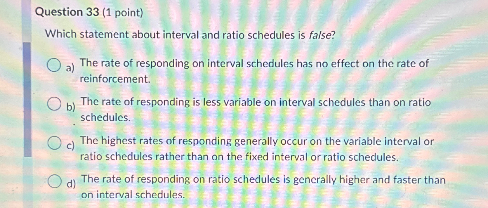 Solved Question 33 (1 ﻿point)Which statement about interval | Chegg.com