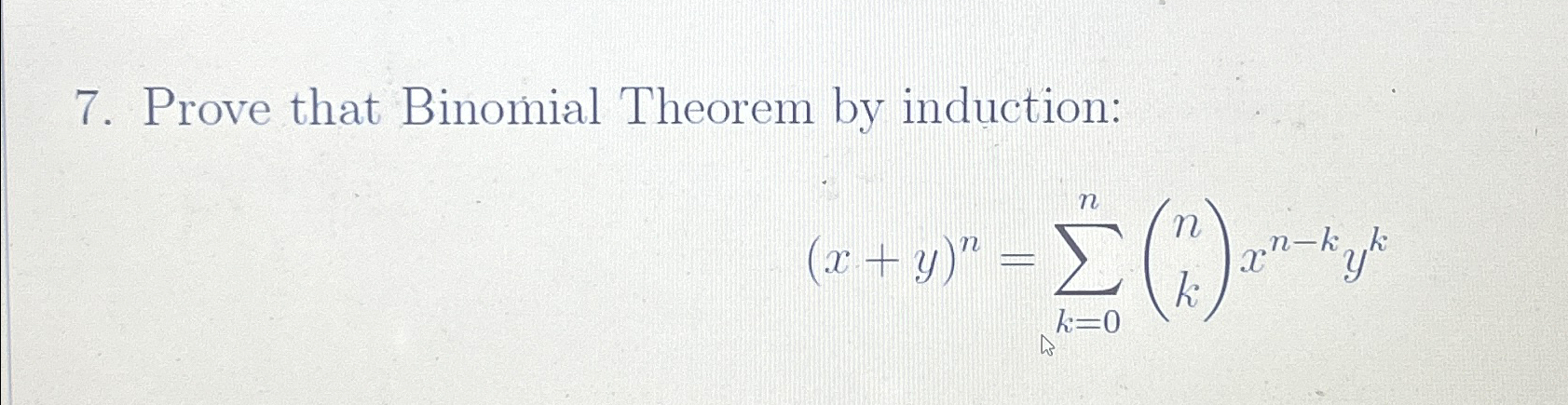 Solved Prove that Binomial Theorem by | Chegg.com