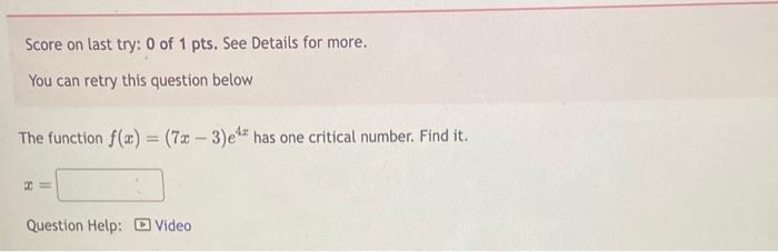 Solved You can retry this question below The function | Chegg.com